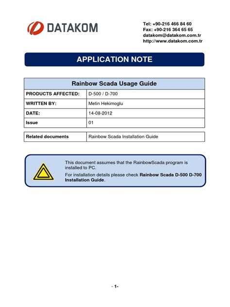 Application Note Rainbow Scada Usage Guide Pdf Port Computer