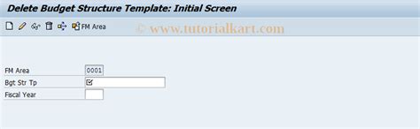 FMG SAP Tcode Delete Budget Structure Template Transaction Code