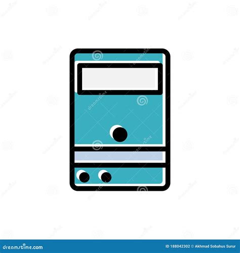 Computer Case Vector Flat Icon Personal Computer Desktop Tower Technology Server Design Vector