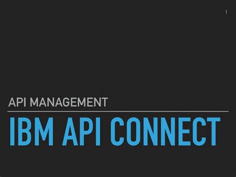 ibm api connect overview pdf