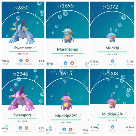 Mudkip Marshtomp Swampert Shiny And Regular Alpha Flickr