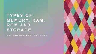 Types Of Memory Ram Rom And Storage PPT