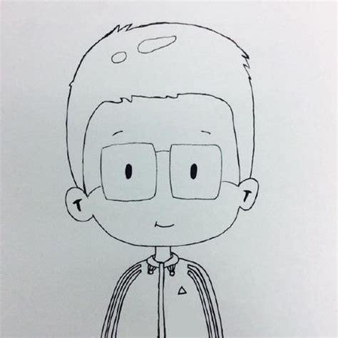 戴眼镜的小男孩简笔画 苗苗知道