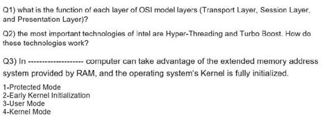 Solved Q What Is The Function Of Each Layer Of OSI Model Chegg Com