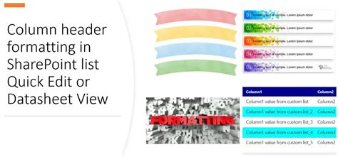 Column Header Formatting In SharePoint List Quick Edit Or Datasheet
