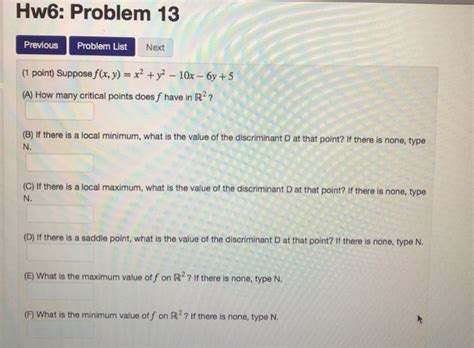 Solved Hw6 Problem 13 Previous Problem List Next 1 Point Chegg Com