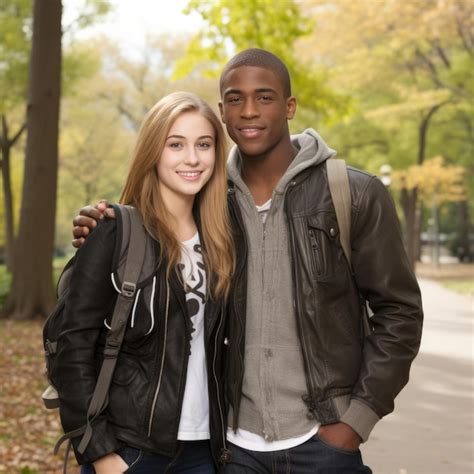 Premium Ai Image Loving Teenage Interracial Couple Is Enjoying A