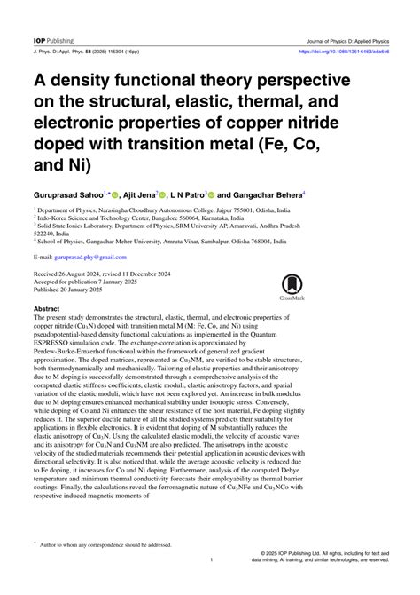 A Density Functional Theory Perspective On The Structural Elastic Thermal And Electronic