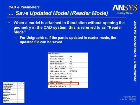 Chapter Nine CAD Parameters CAD Parameters Chapter Overview