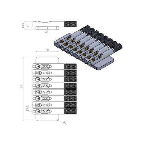 Nova Guitar Parts 8 String Headless Guitar Bridge Ploutone
