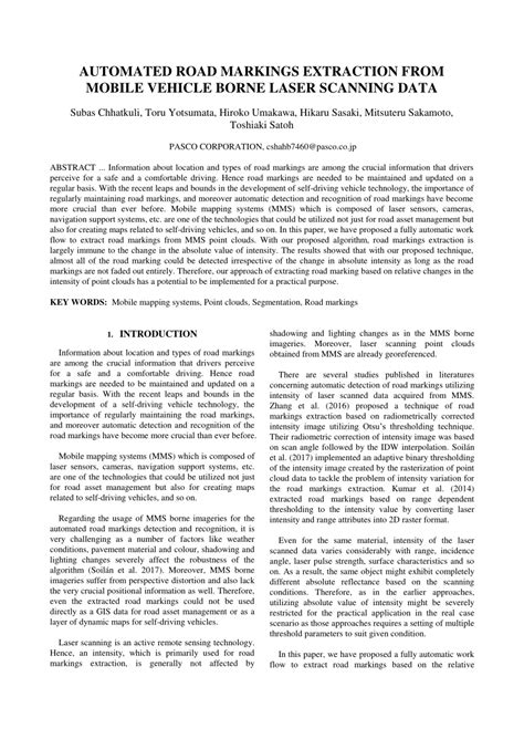 Pdf Automated Road Markings Extraction From Mobile Vehicle Borne Laser Scanning Data