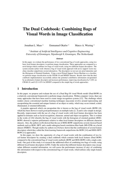 Pdf The Dual Codebook Combining Bags Of Visual Words In Image