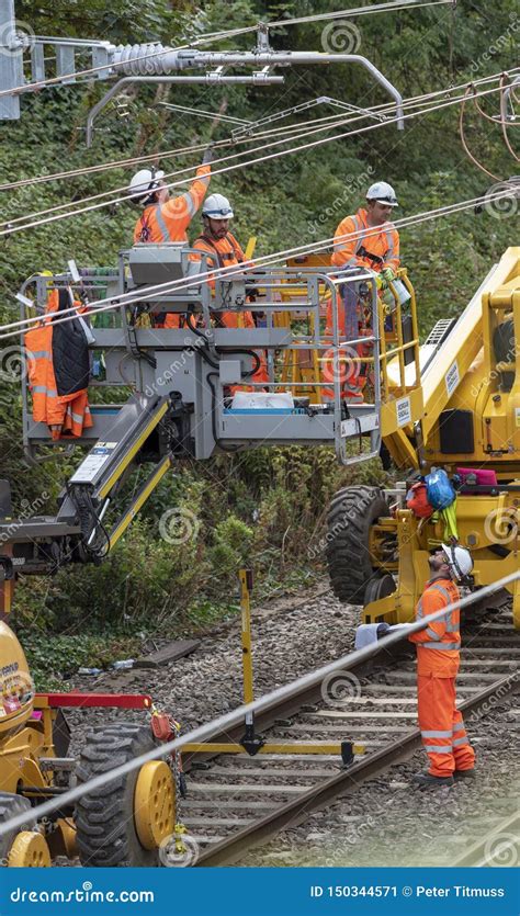 Railroad Electrical Workers Editorial Photo Image Of Electricity