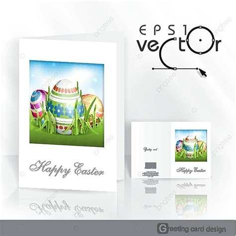 Easter Background With Eggs In Grass Template Celebration Holiday