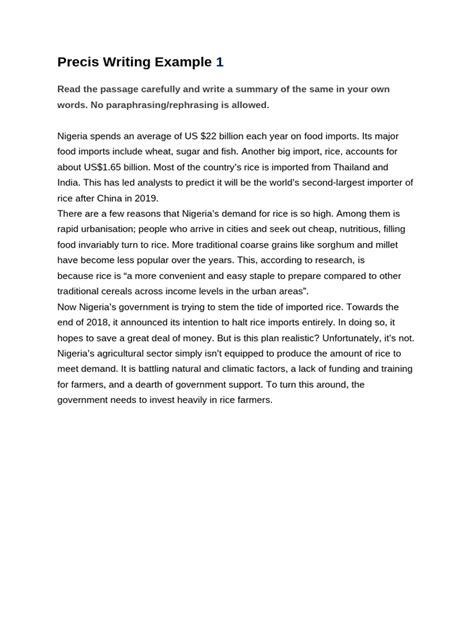 precis writing example 1 pdf