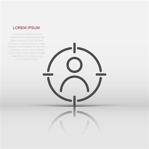 Premium Vector Target Audience Icon In Flat Style Marketing Target Strategy Illustration On
