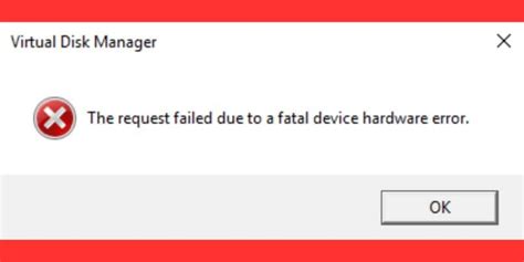 fix the request failed due to a fatal device hardware error