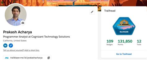Prakash Acharya On Linkedin Trailhead Salesforce Rangers