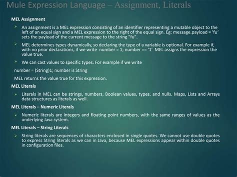 Expression Language In Mule Ppt