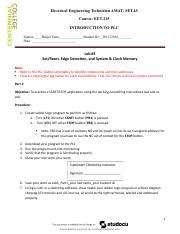 PLC Programming Latching Instructions Clock Memory Usage Course Hero