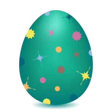 The Turquoise Easter Egg Is Decorated With Colorful Blotches And