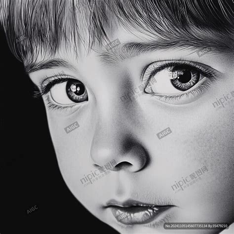 Ai创作图超写实插画 童真天真纯洁的眼 大眼睛男孩 孩子的眼睛 童脸 大眼睛手绘 眼睛铅笔画 大眼萌娃 数字肖像插画 写实的肖像画 黑白照片上色 Eyes的肖像 小孩眼睛 黑色的瞳孔 画像的