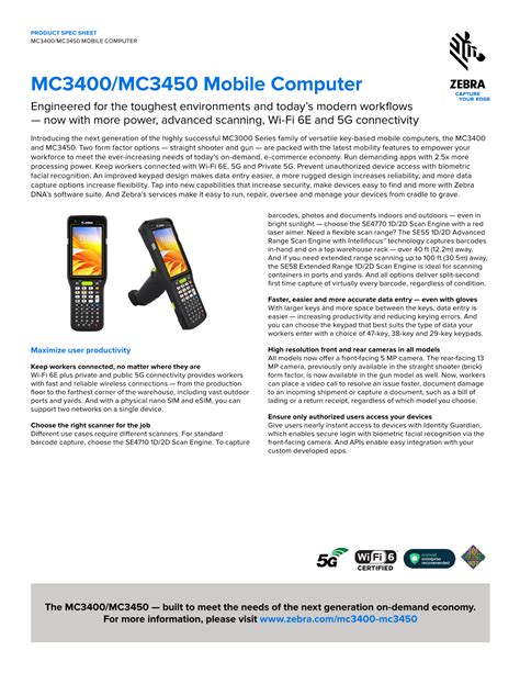 Mc3401 0g1k42ss A6 Zebra Pdt Mc34 Gun 29ky 2d Ar 464 Adg