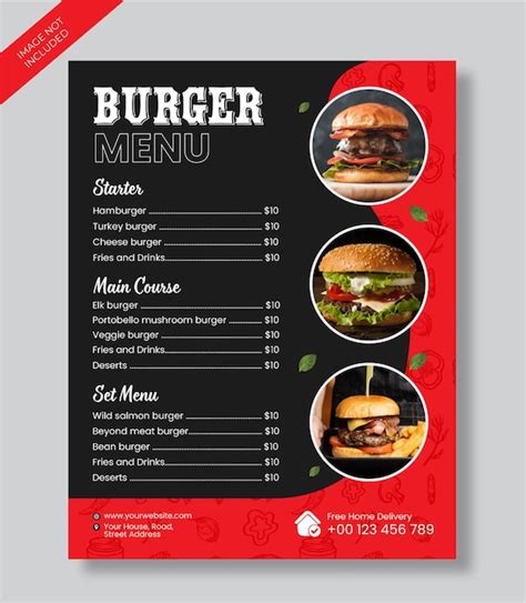 현대 레스토랑 음식 메뉴 디자인 템플릿 터 프리미엄 벡터