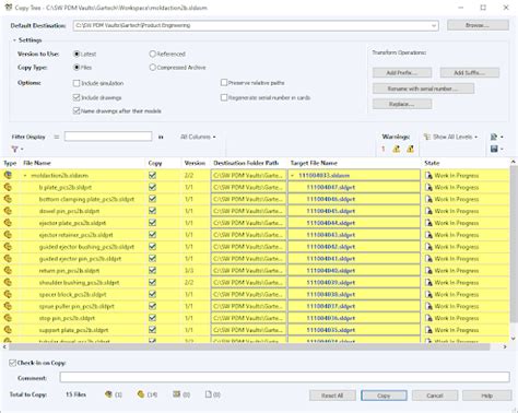 SOLIDWORKS PDM Copy Tree