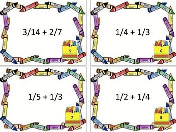 Adding Fractions Task Cards By Taking A Walk On The Teaching Side