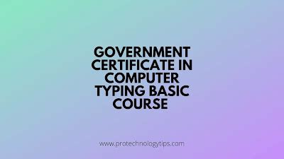 GCC TBC Government Certificate In Computer Typing Basic Course Computer Typing Course Syllabus