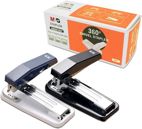 Mandg Swing Arm Swivel Stapler 360 Degree Rotary Stapler 20 Sheet Capacity Heavy Duty Stapler