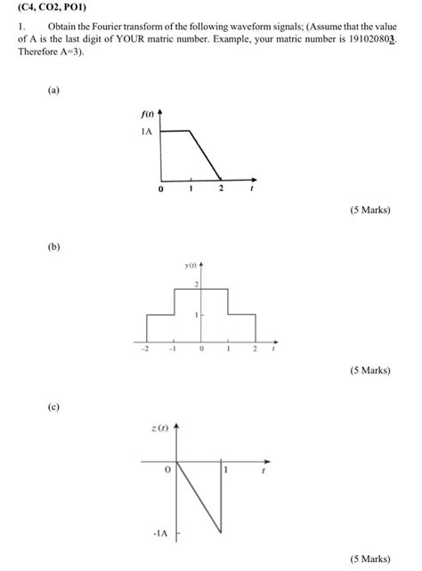 Solved C4 Co2 Po1 1 Obtain The Fourier Transform Of The