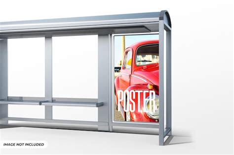 버스 정류장 광고판 모형 편집 가능한 Psd 템플릿 프리미엄 Psd 파일