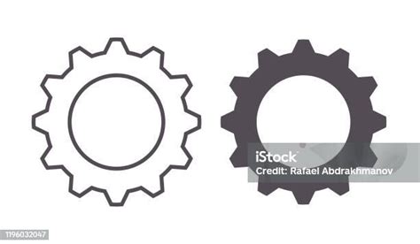 얇은 윤곽선 및 플랫 벡터 핀 기어 아이콘입니다 기계 엔진 작업 건축 및 동력 아이디어의 톱니 바퀴 및 기어 기호 0명에 대한 스톡 벡터 아트 및 기타 이미지 Istock