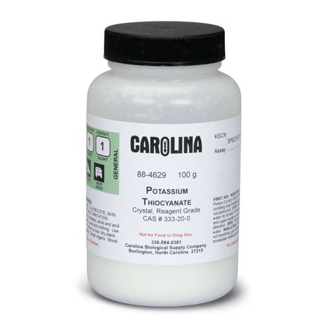 Potassium Thiocyanate Reagent Grade 100 G Carolina Biological Supply