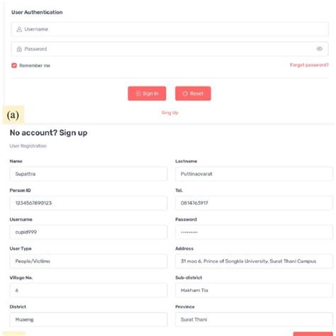 User Authentication A And User Registration B Download