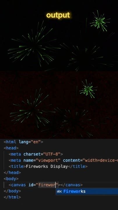 cleanncode for fireworks🎇 html css css3 shortsfeed shorts ytshorts
