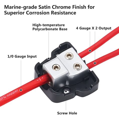 Zdb12p 2 Way Power Distribution Block 1 X 0 2 4 Gauge In 2 X 4 8 Gauge Out Power Distribution