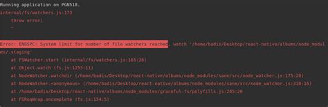 watchman react native error enospc system limit for number of file