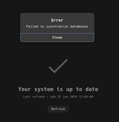 failed to synchronize databases system updates manjaro linux forum