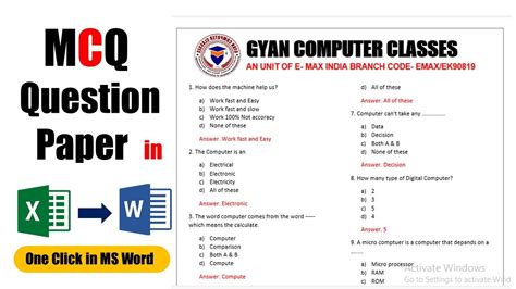 How To Make Mcq Question Paper In Ms Word Printable Templates Free Word Template