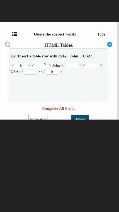 1 Mark Html Question For Inteview React Html Coding Answer