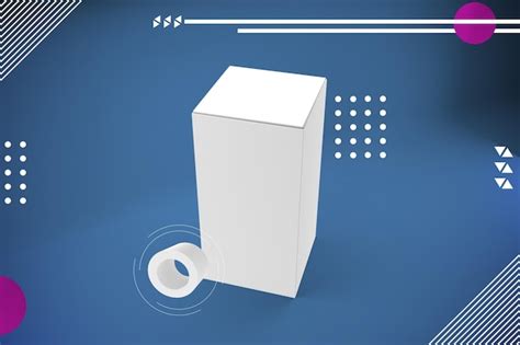 Premium Photo Abstract Rectangle Box Top Side In Blue Background