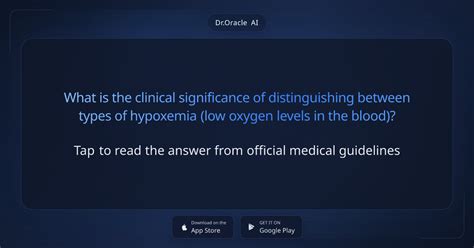 What Is The Clinical Significance Of Distinguishing Between Types Of Hypoxemia Low Oxygen