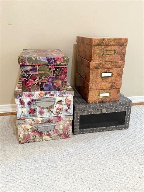 Seven 7 Beautiful Assorted Storage Boxes