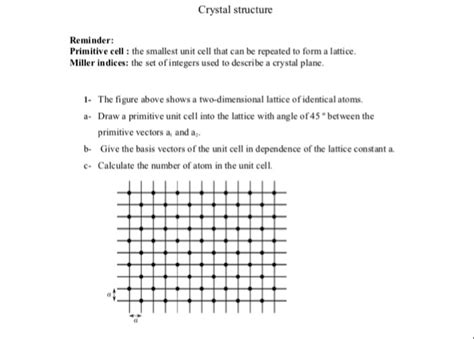 Solved Crystal Structure Reminder Primitive Cell The Chegg