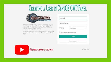How To Creating A User In Centos Cwp Panel Step By Step Guide Youtube