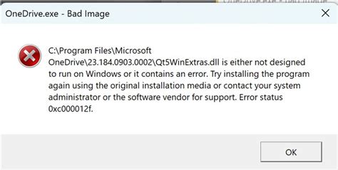 Onedrive Errors 0xc000012f When Opening Windows 11 Microsoft Community