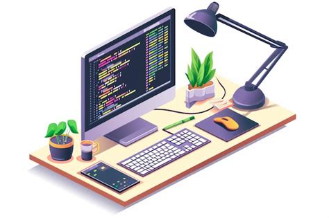 Premium Photo Minimalistic Workspace For Programming With A Clear